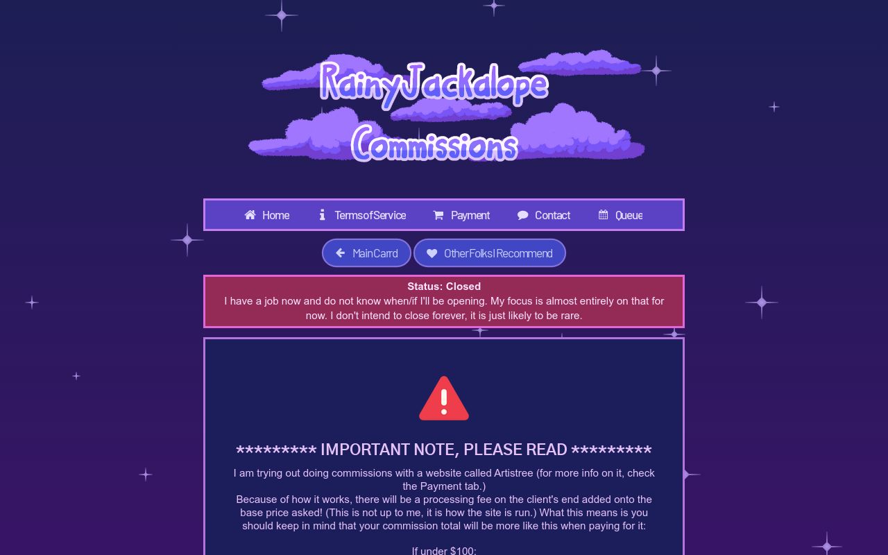 RainyJackalope Commissions